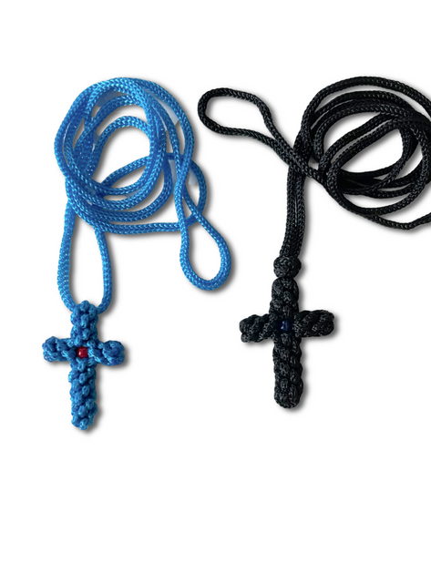 Byzantine Items - Knitted Cross on Rope | Athonite