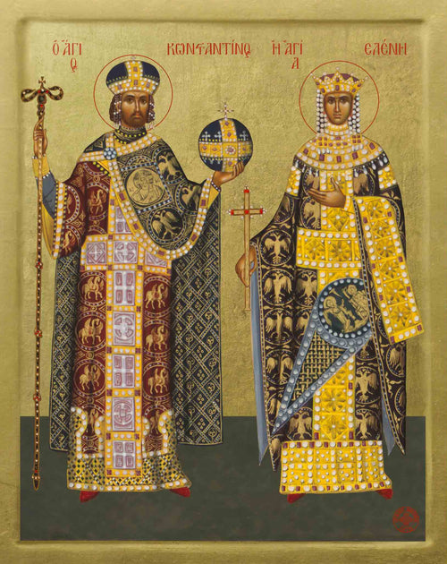 Orthodox Holy Icons - Saints Constantine & Helen Royal | Athonite